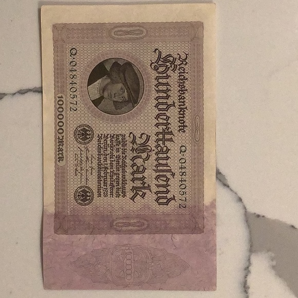 Other | Rare Ww1 German 10000 Mark Reichsmark Bank Note 1923 | Poshmark